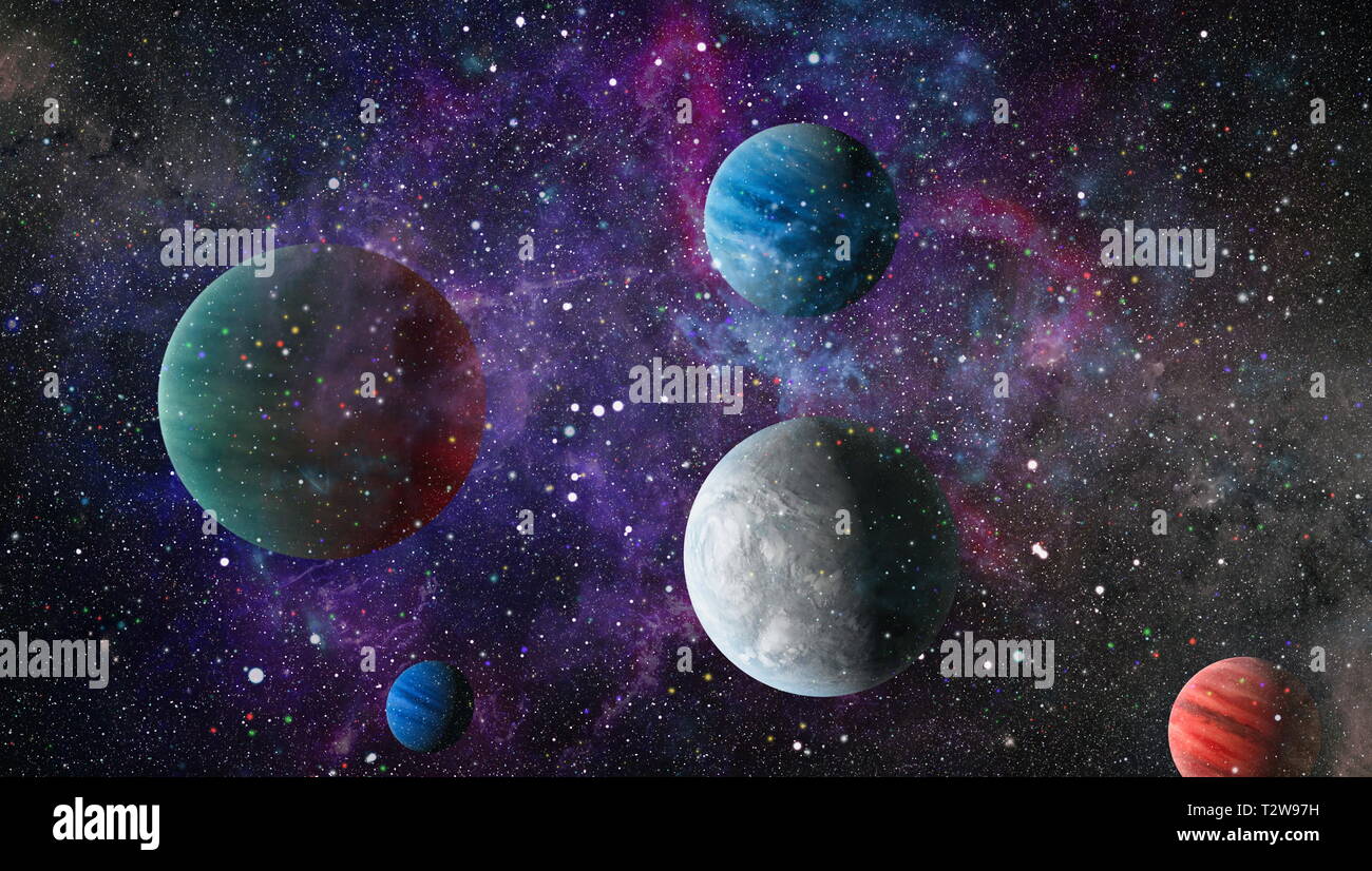 planets, stars and galaxies in outer space showing the beauty of space ...