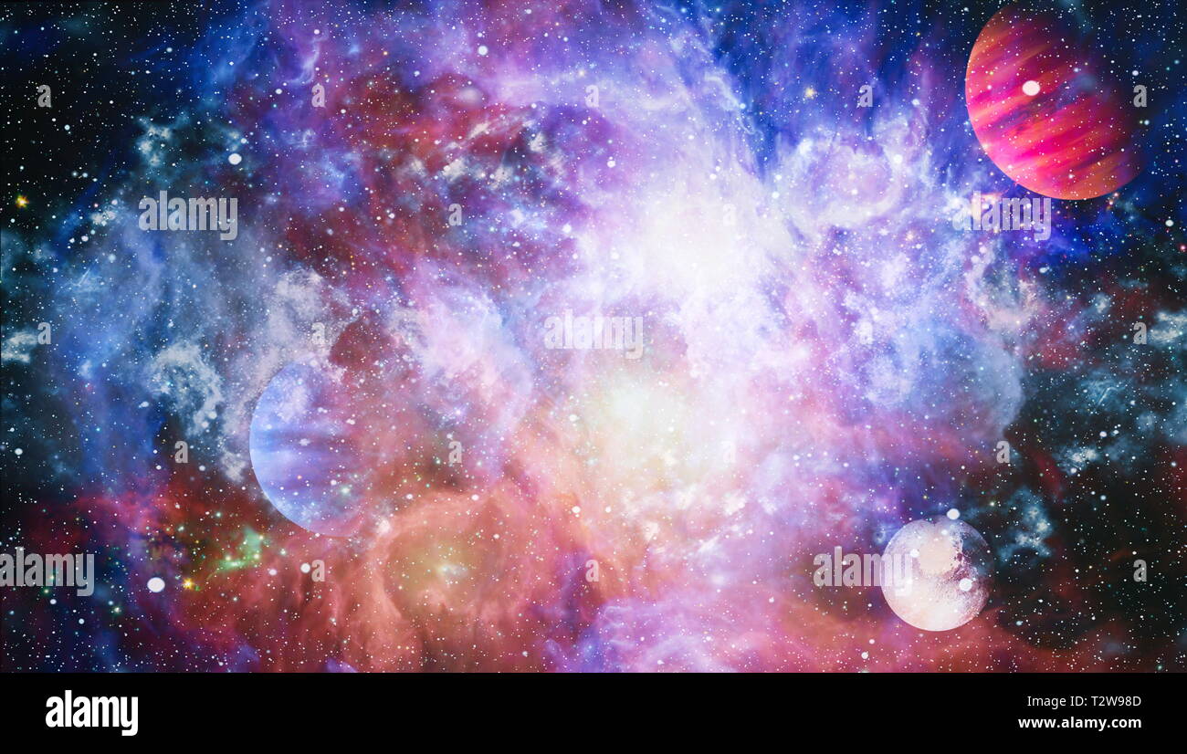 planets, stars and galaxies in outer space showing the beauty of space ...