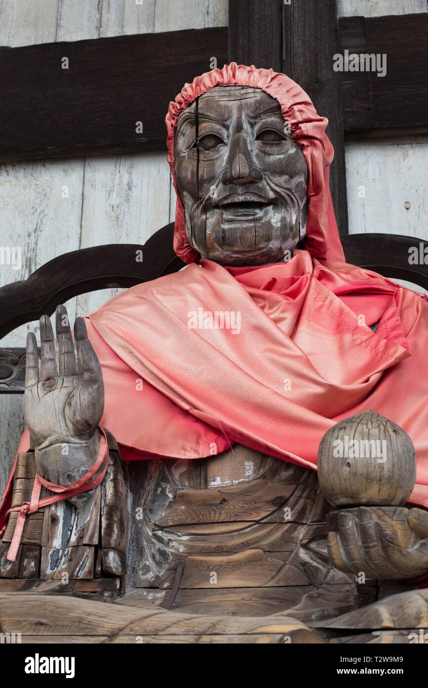 A statue of Binzuru (Pindola Bharadvaja) in front of Todai-ji Temple in ...