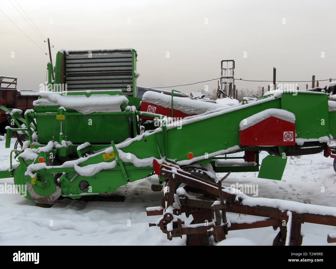 Old Agriculture Machinerie . Parking of tractor agricultural machinery ...