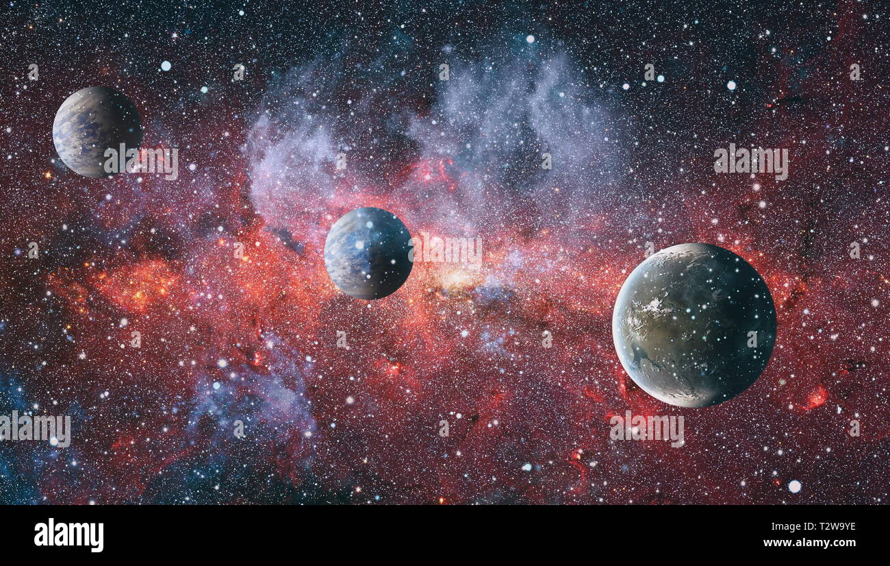 Futuristic abstract space background. Night sky with stars and nebula ...