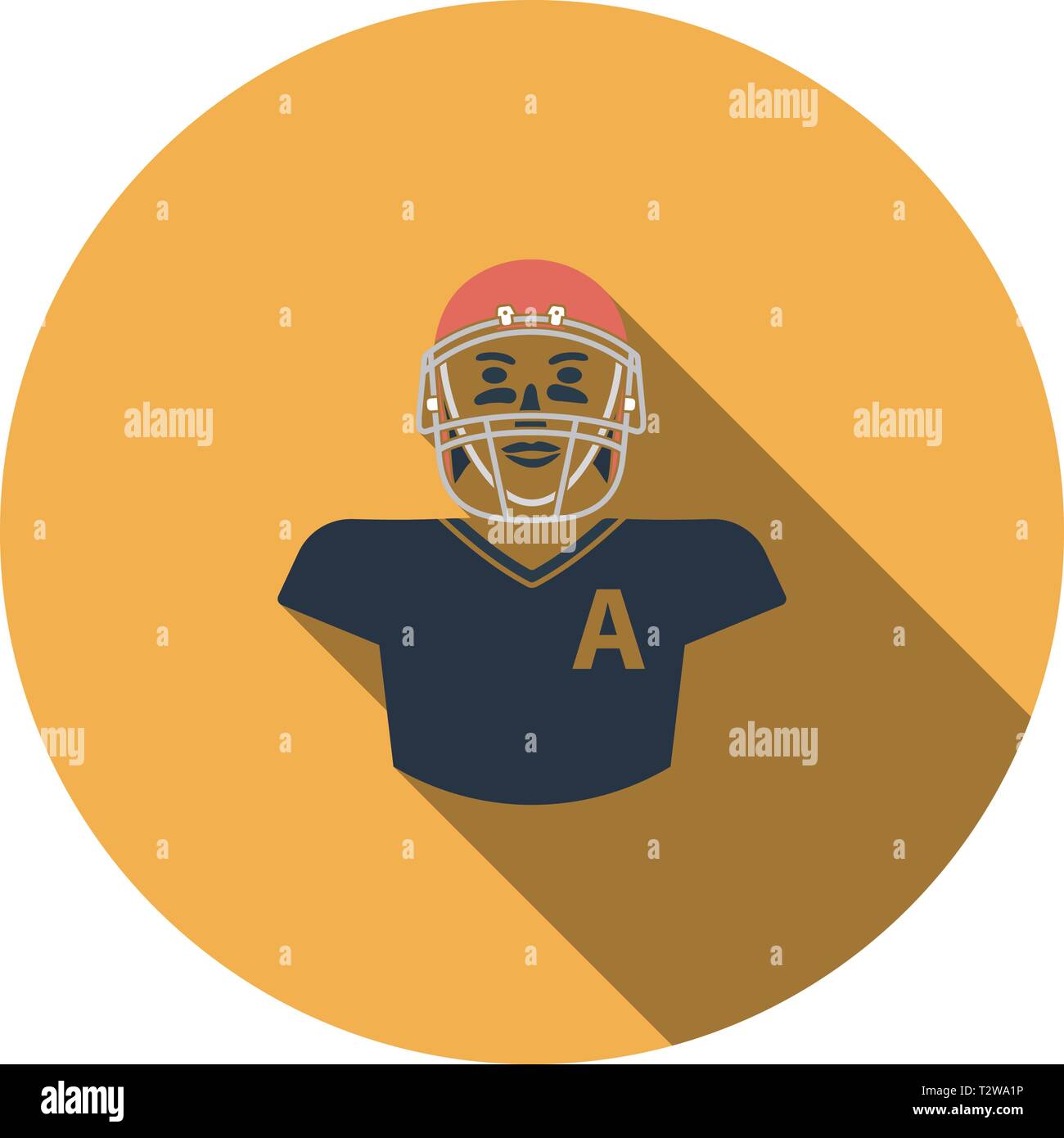 American football player icon. Flat color design. Vector illustration ...