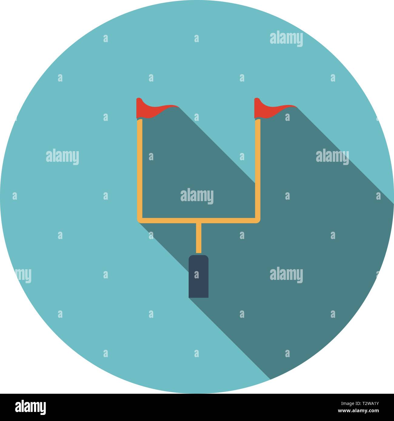 American football goal post icon. Flat color design. Vector ...