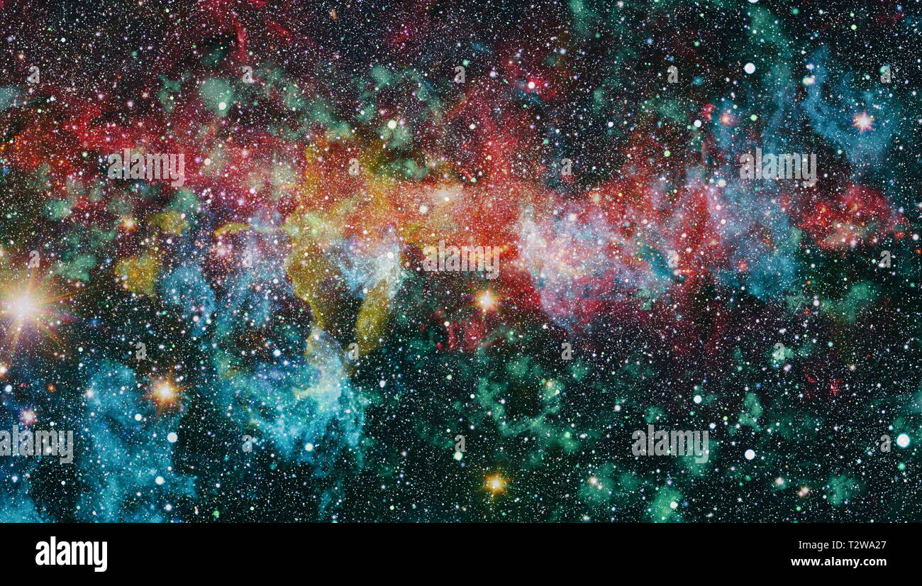The explosion supernova. Bright Star Nebula. Distant galaxy. Abstract ...