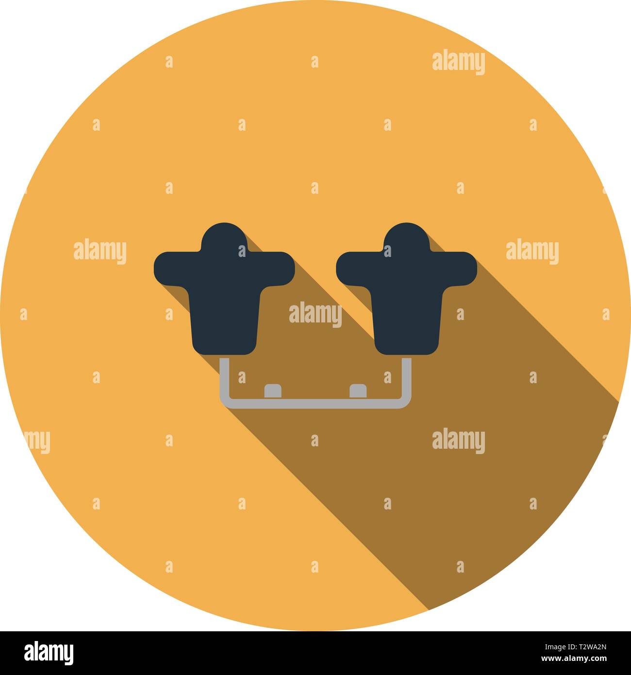 American football tackling sled icon. Flat color design. Vector ...