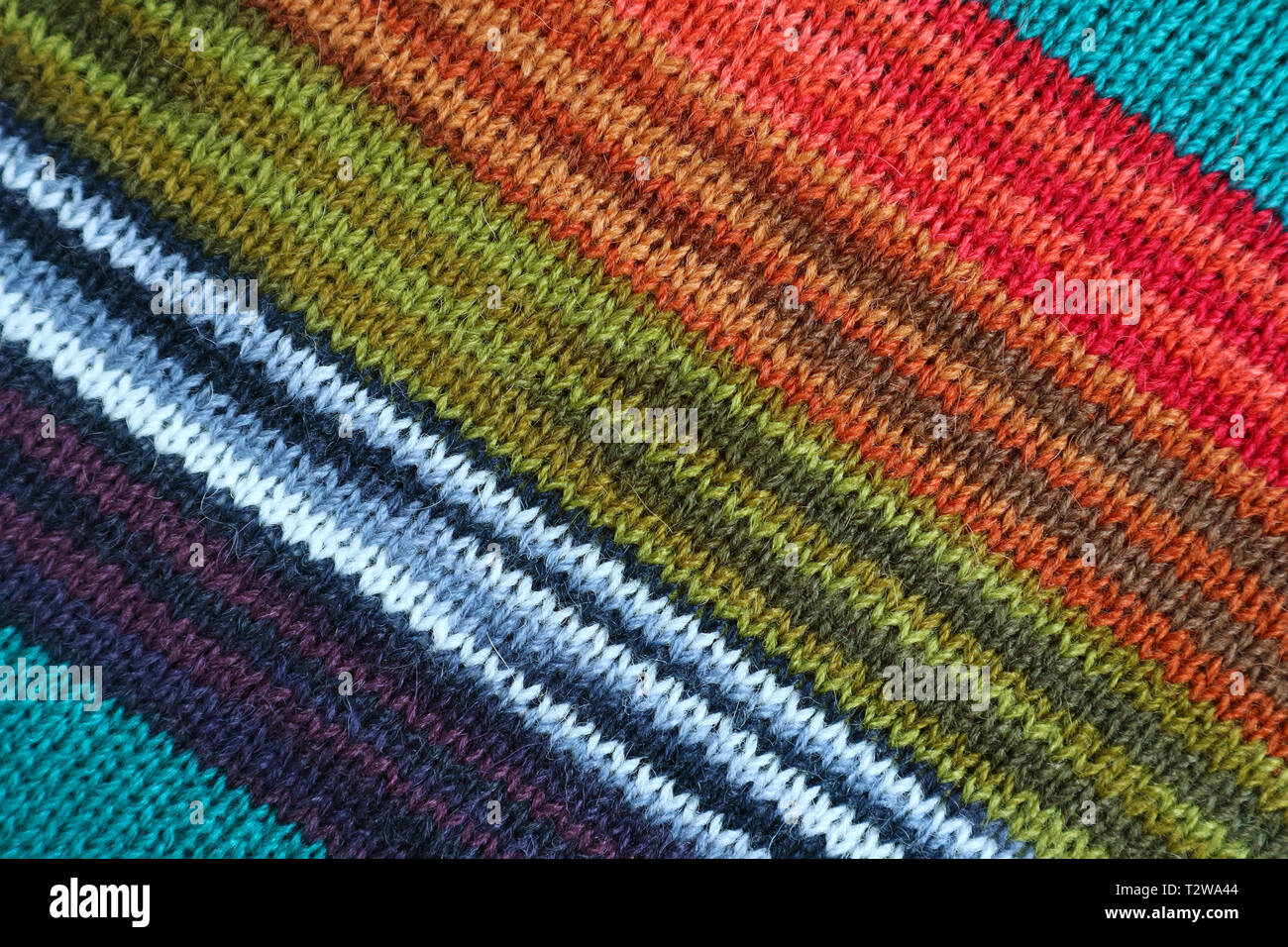 Texture of Colorful Striped Alpaca Knitted Wool Fabric in Diagonal ...