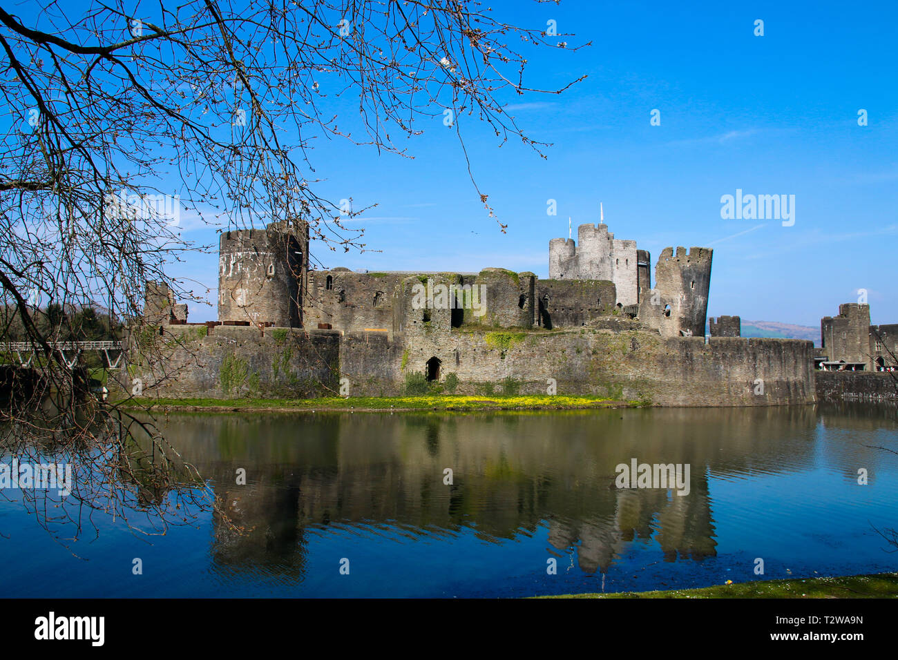 Reflection of cardiff castle hi-res stock photography and images - Alamy