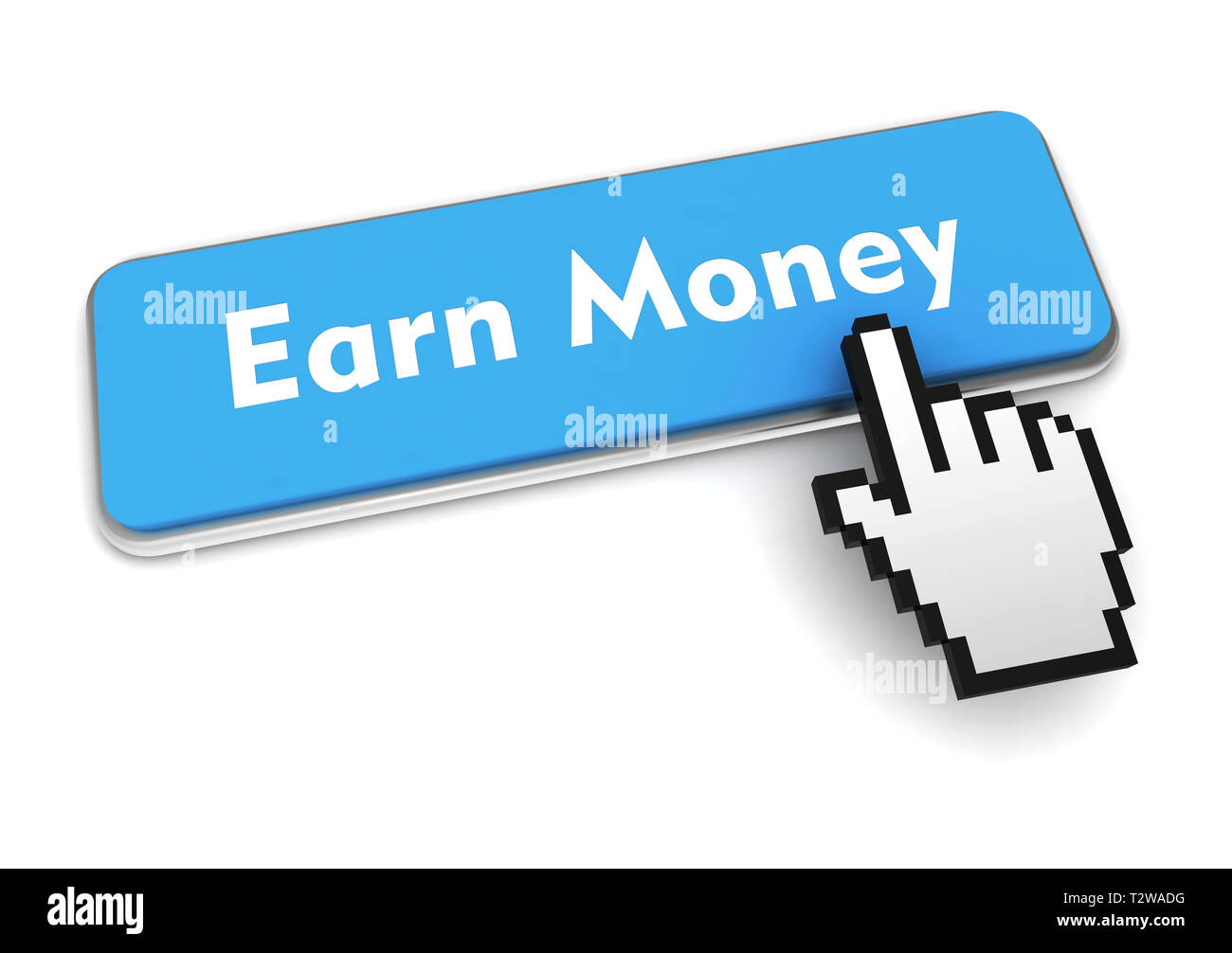 earn money push button concept 3d illustration isolated Stock Photo - Alamy