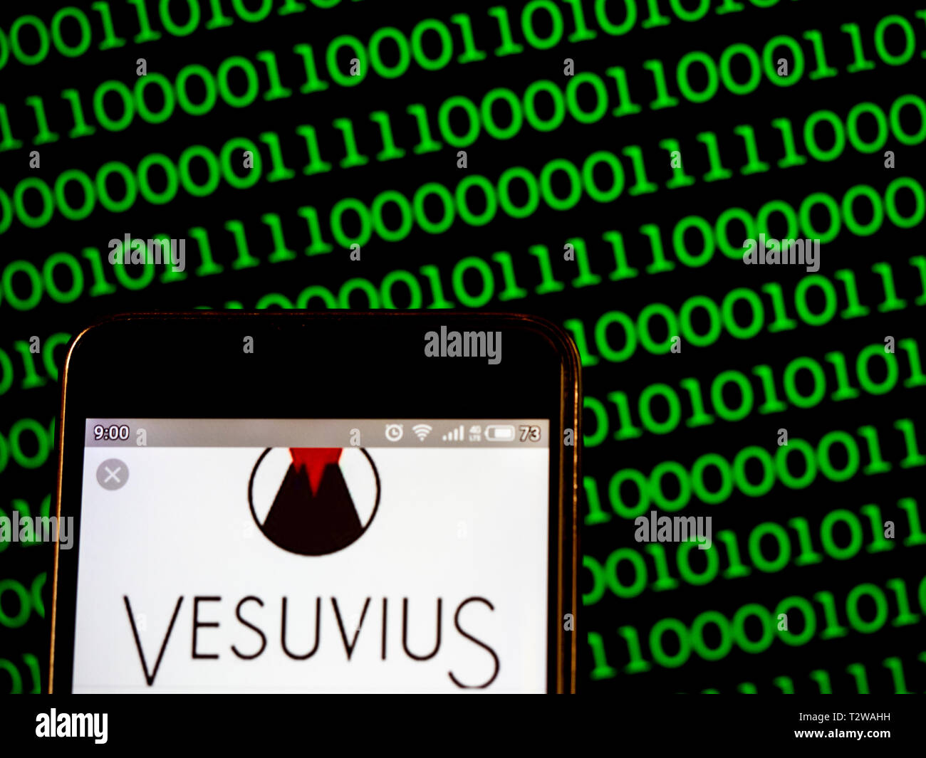 In this photo illustration a Vesuvius plc logo seen displayed on a ...