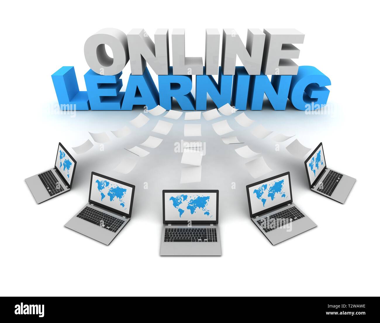 Laptops for online learning Cut Out Stock Images & Pictures - Alamy