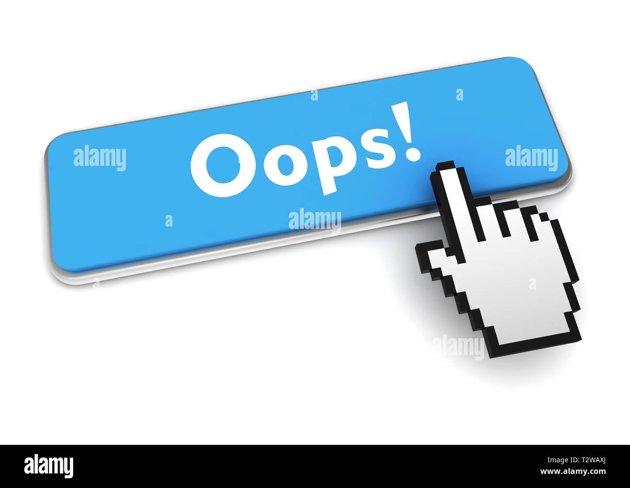 oops push button concept 3d illustration isolated Stock Photo - Alamy