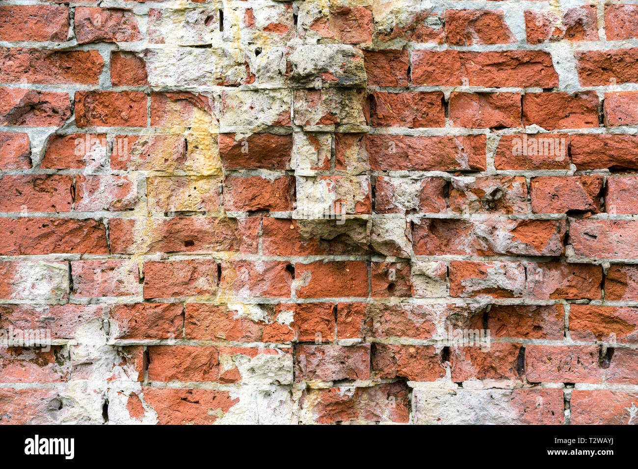 old severely damaged brick wall Stock Photo - Alamy