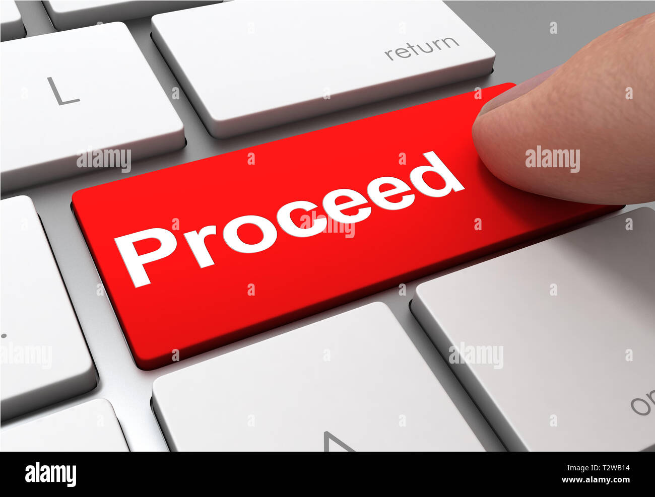 proceed push button concept 3d illustration isolated Stock Photo - Alamy