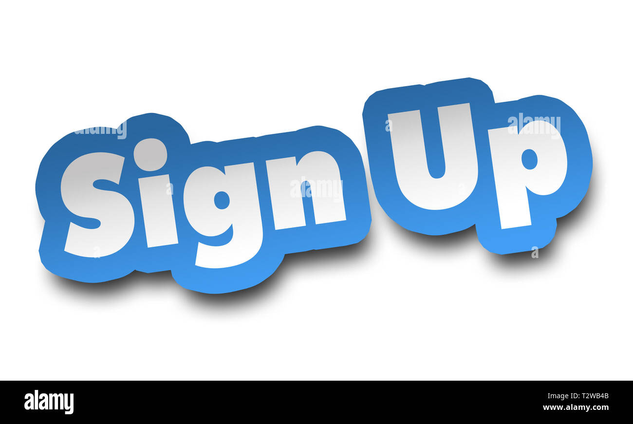 sign up concept 3d illustration isolated on white background Stock ...