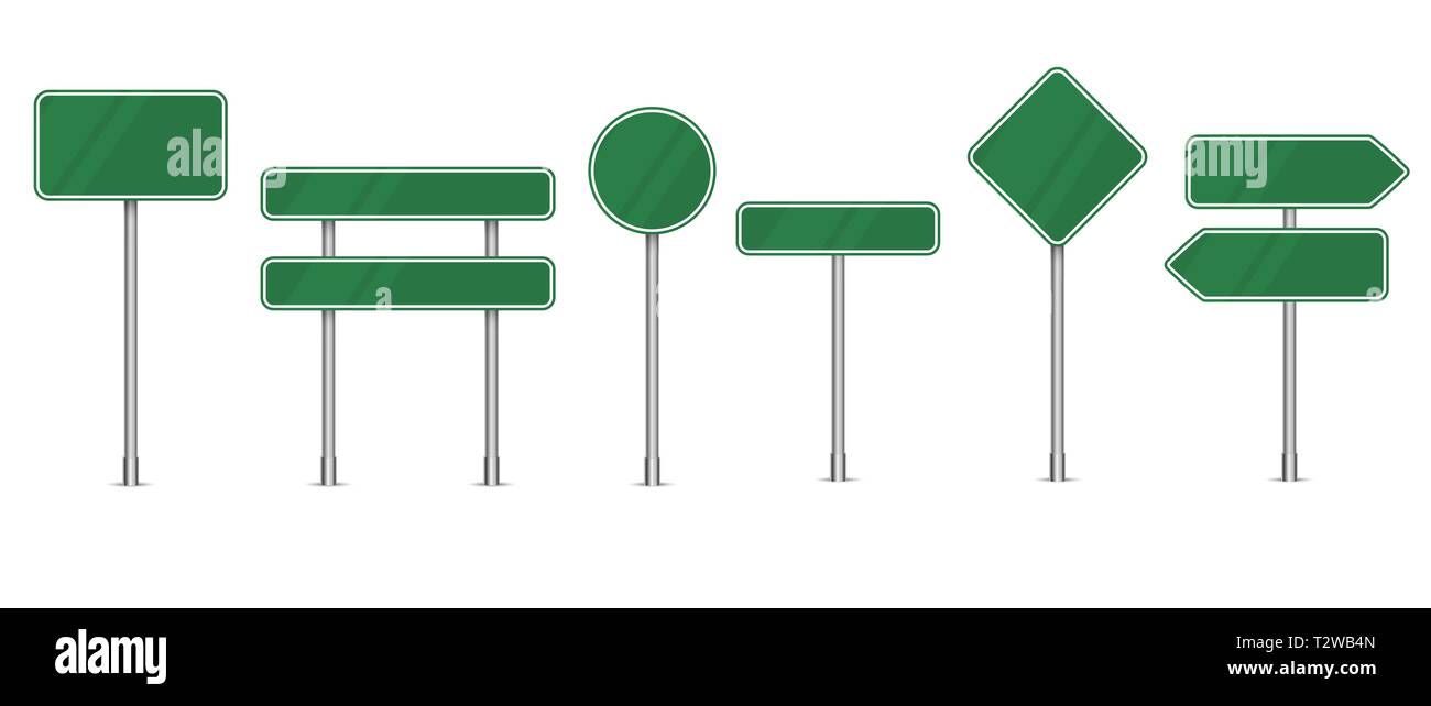 Set of road signs isolated on white background. Vector illustration ...