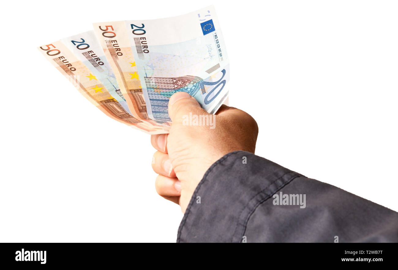 Man holding euro banknotes hi-res stock photography and images - Alamy