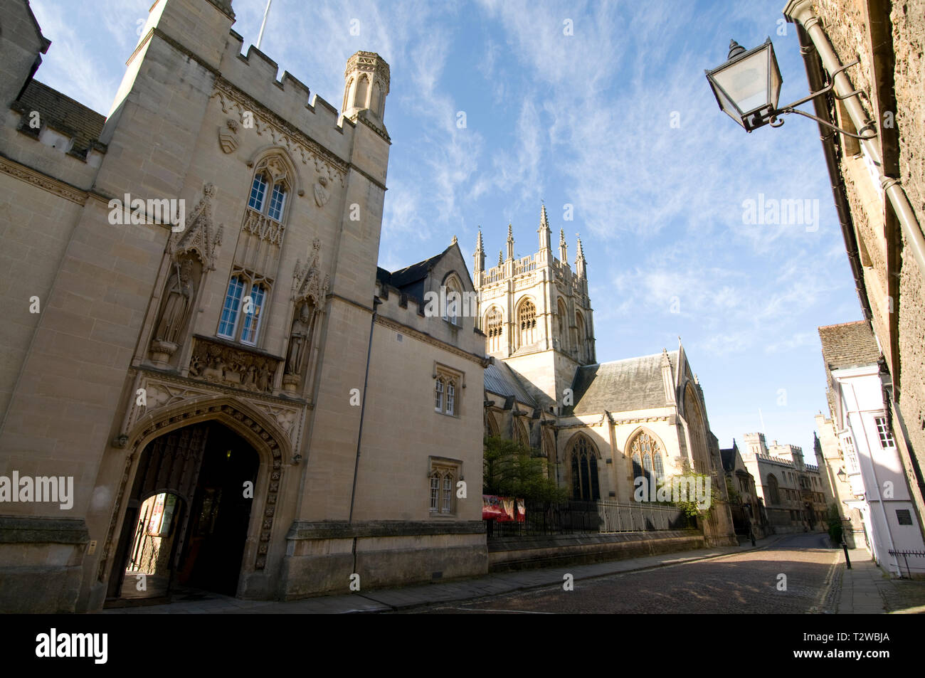 Main entrance to Merton College in Merton Street, Oxford,Britain Stock ...