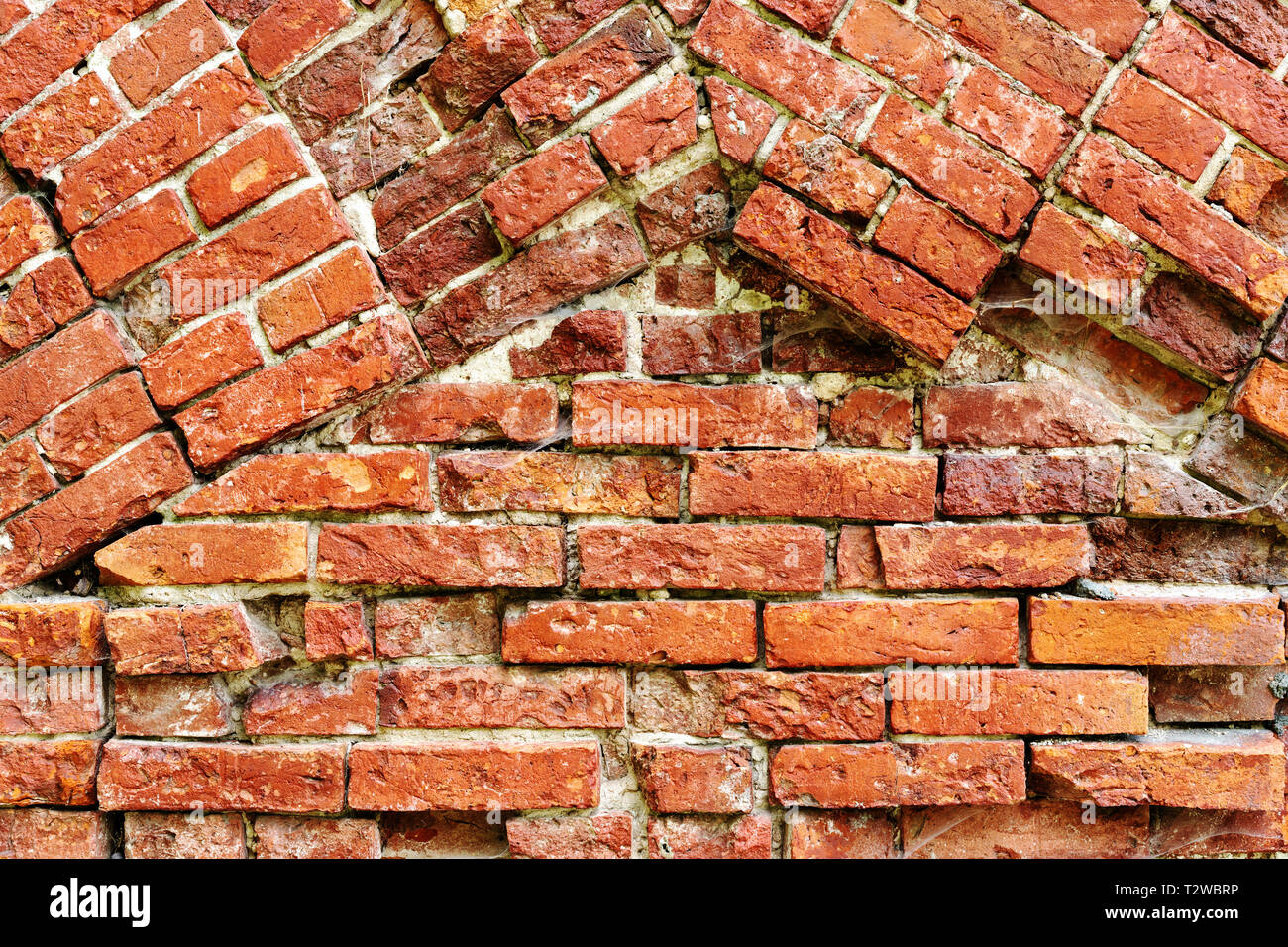 Red old worn brick wall texture background Stock Photo - Alamy