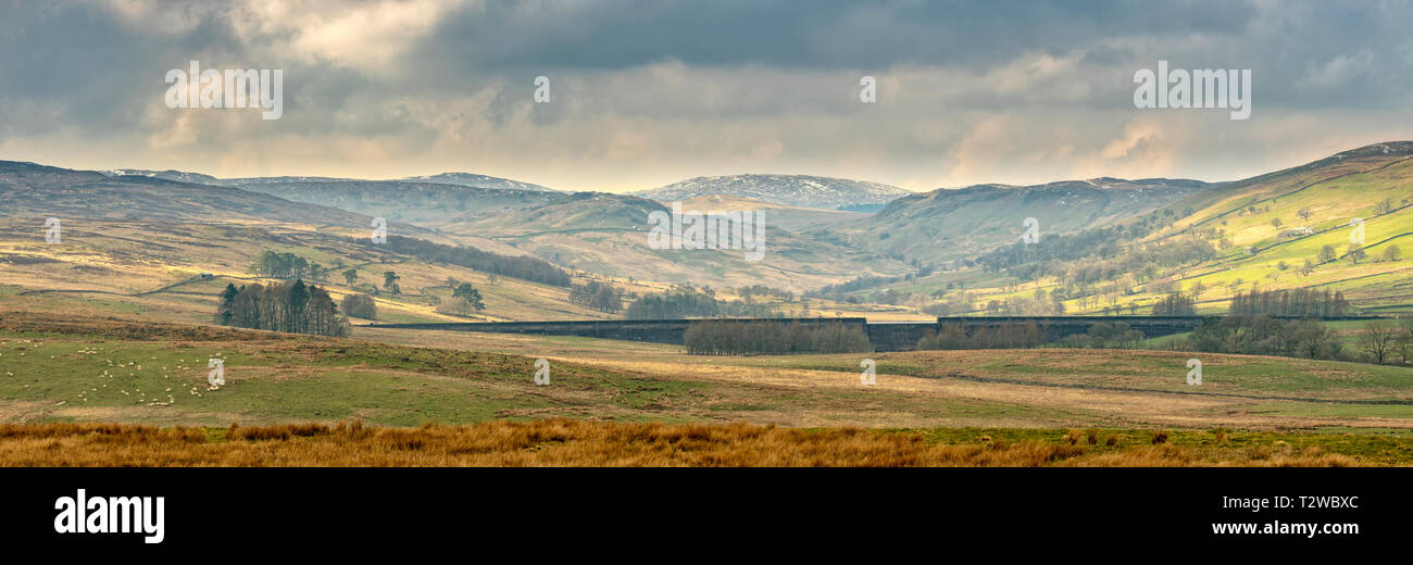 A panoramic of Wet Sleddale on the fringes of the Lake District ...