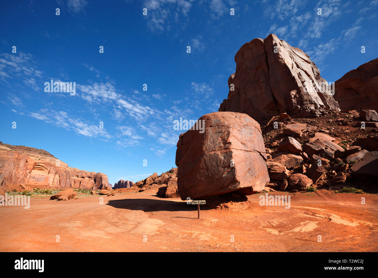 The Cube rock formation, Monument Valley, Arizona, America Stock Photo ...