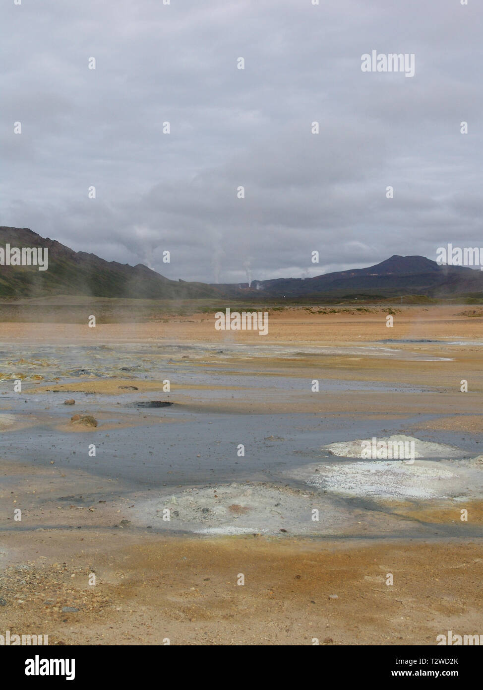 hot mud volcano on island Stock Photo - Alamy