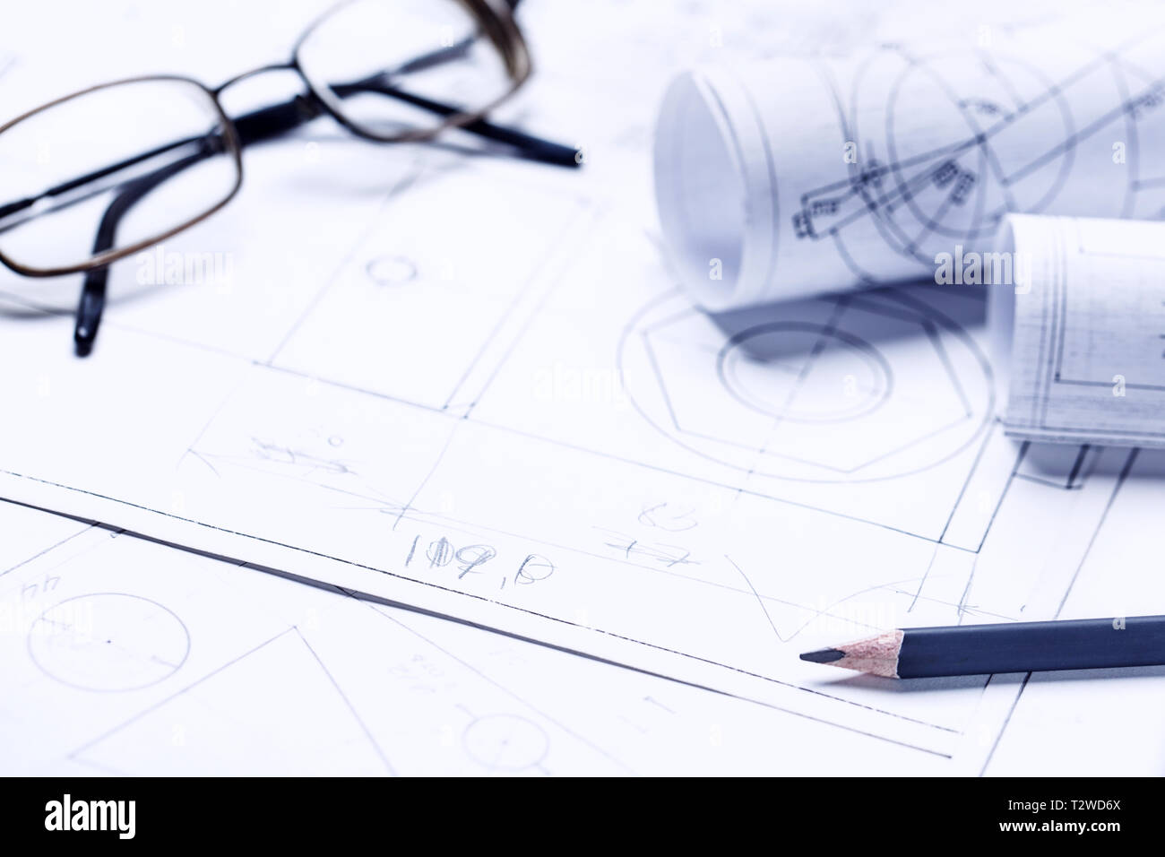 Old blueprints hi-res stock photography and images - Alamy