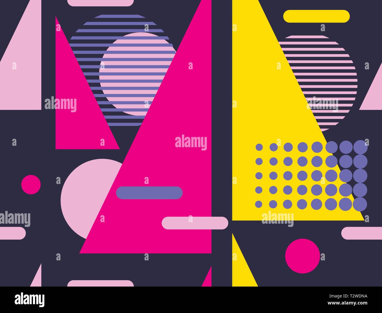 Memphis seamless pattern. Geometric elements memphis in the style of 80 ...