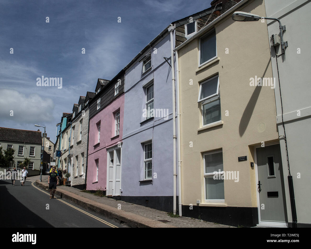 A Street with colourful houses, Padstow, North Cornwall Stock Photo - Alamy