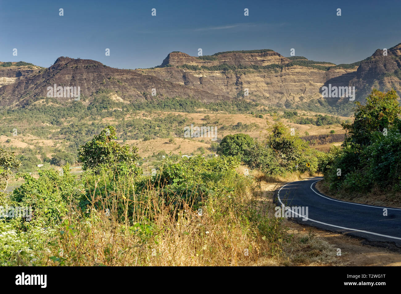 Scenic road in Dodhani Panvel Maharashtra India at noon time on ...