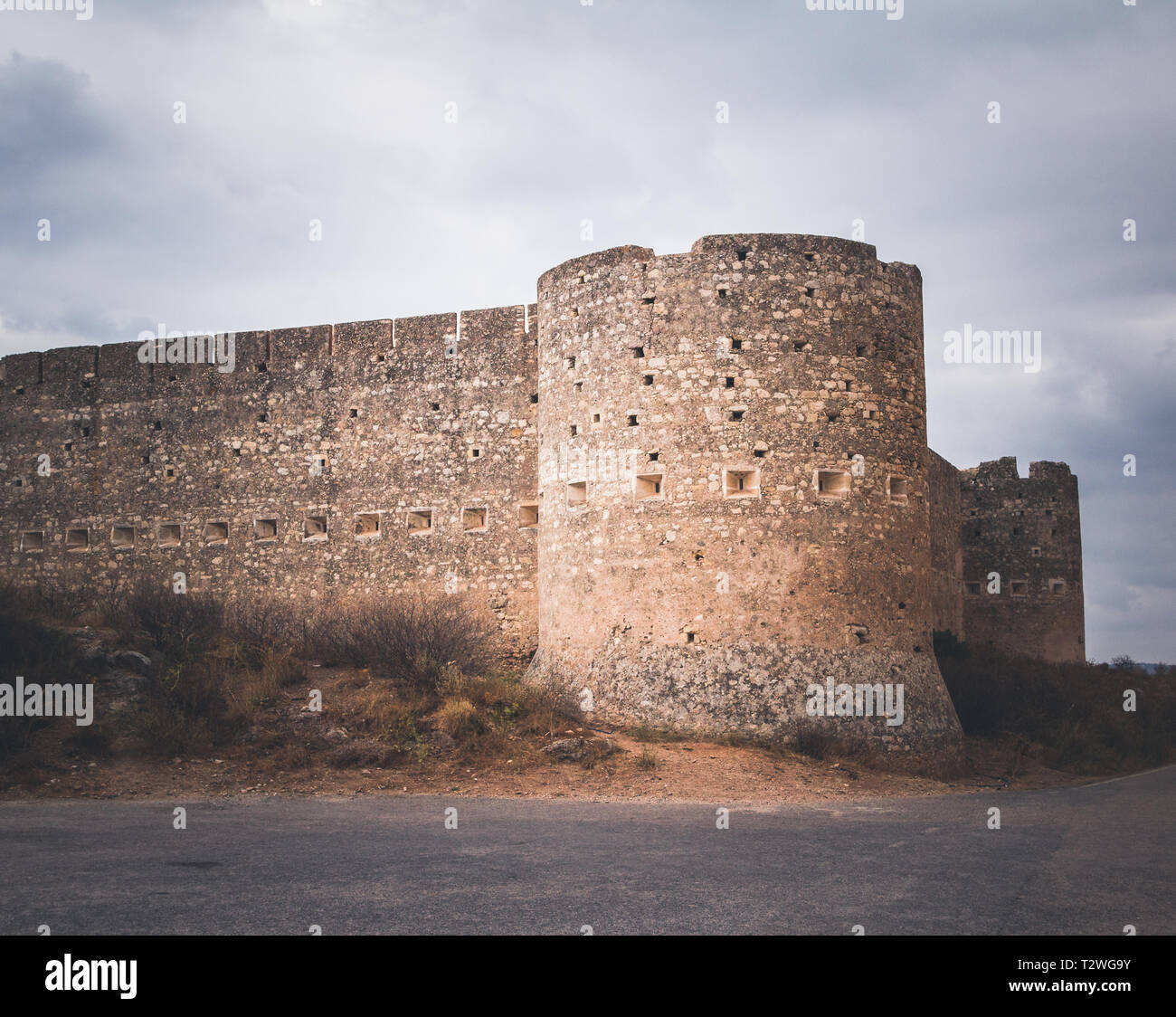Buildings and original architecture of ancient city Aptera in Crete ...
