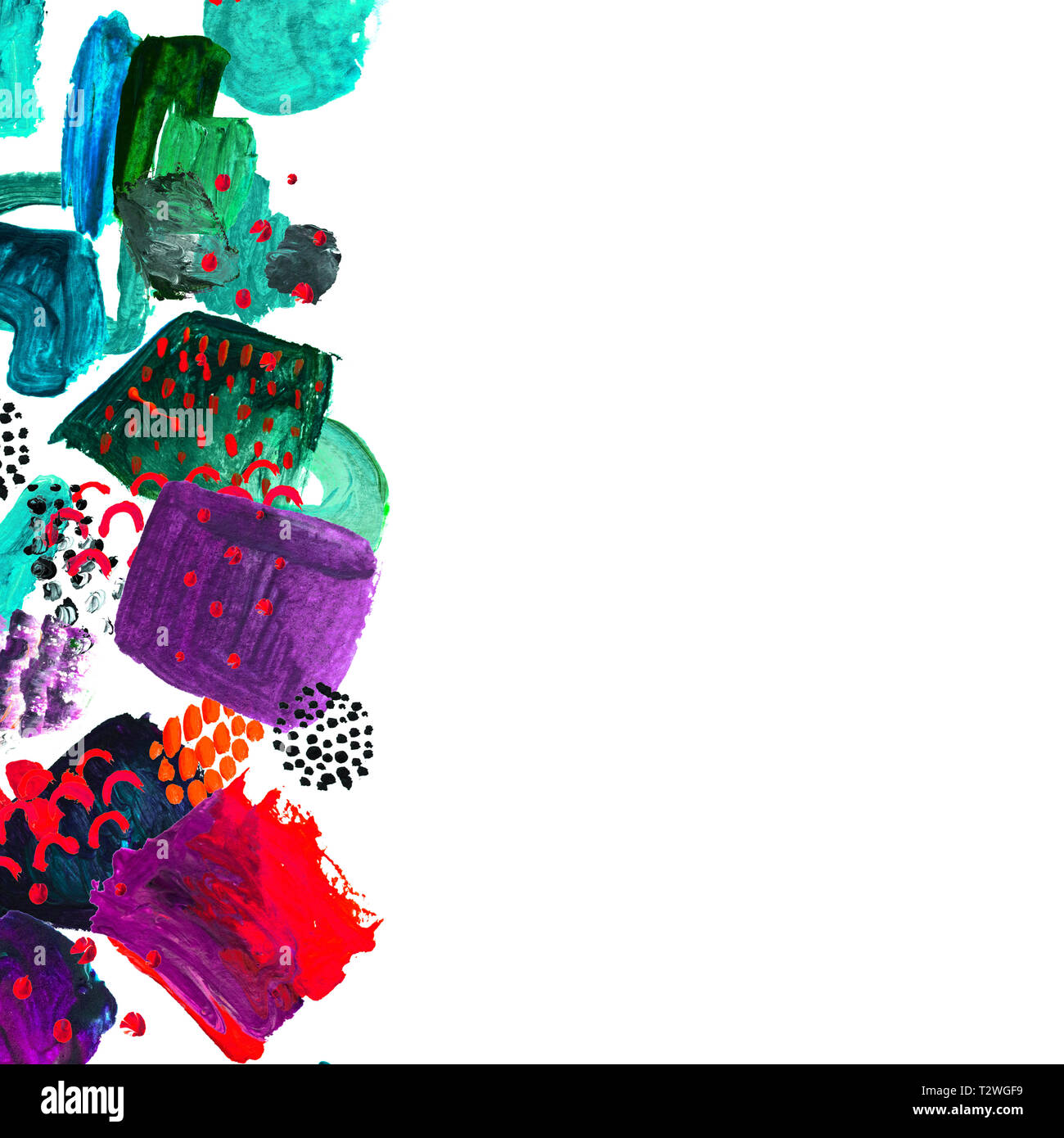 Hand drawn border and place for your text. Acrylic painting geometric ...