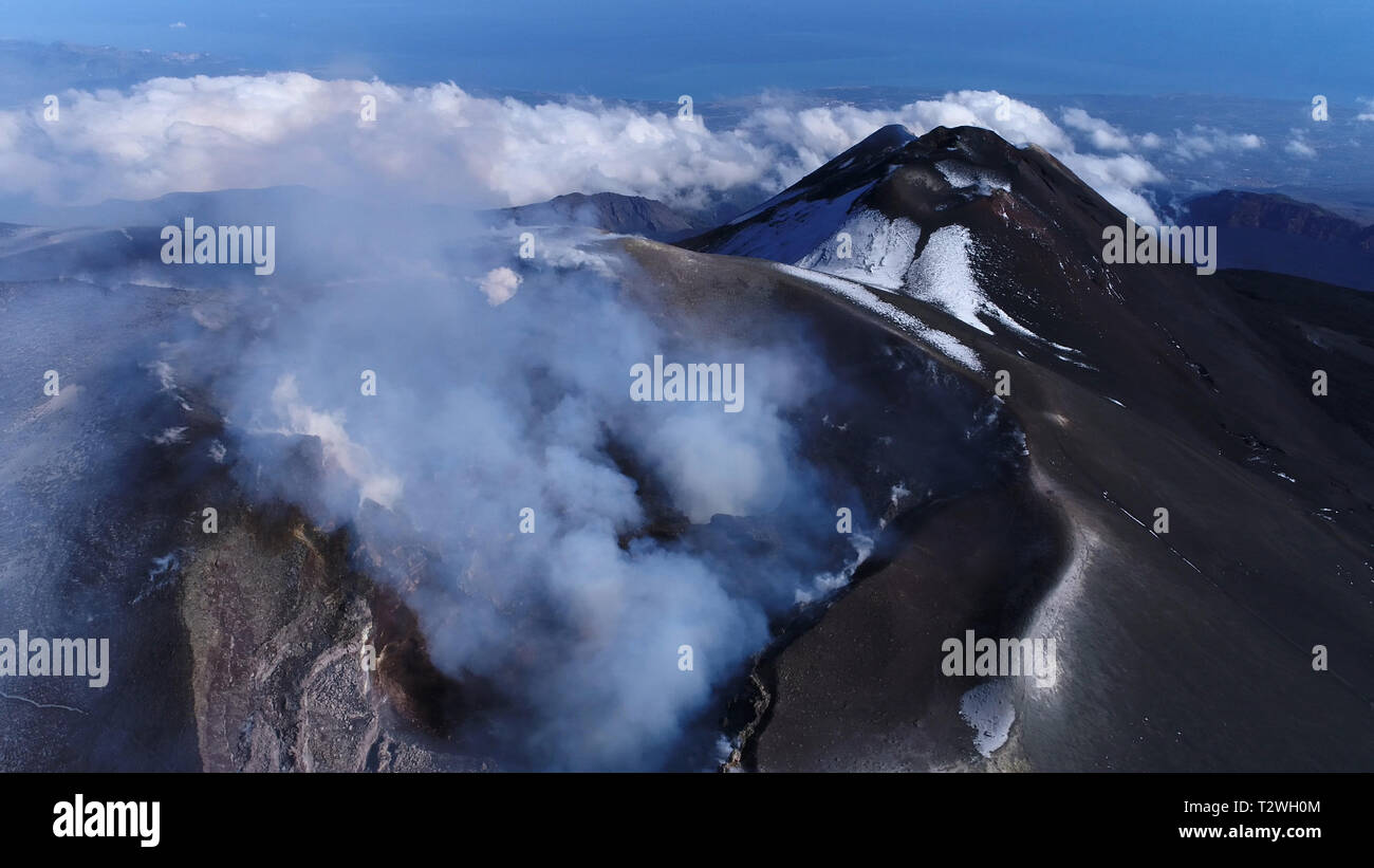 Aerial view to mount etna hi-res stock photography and images - Alamy