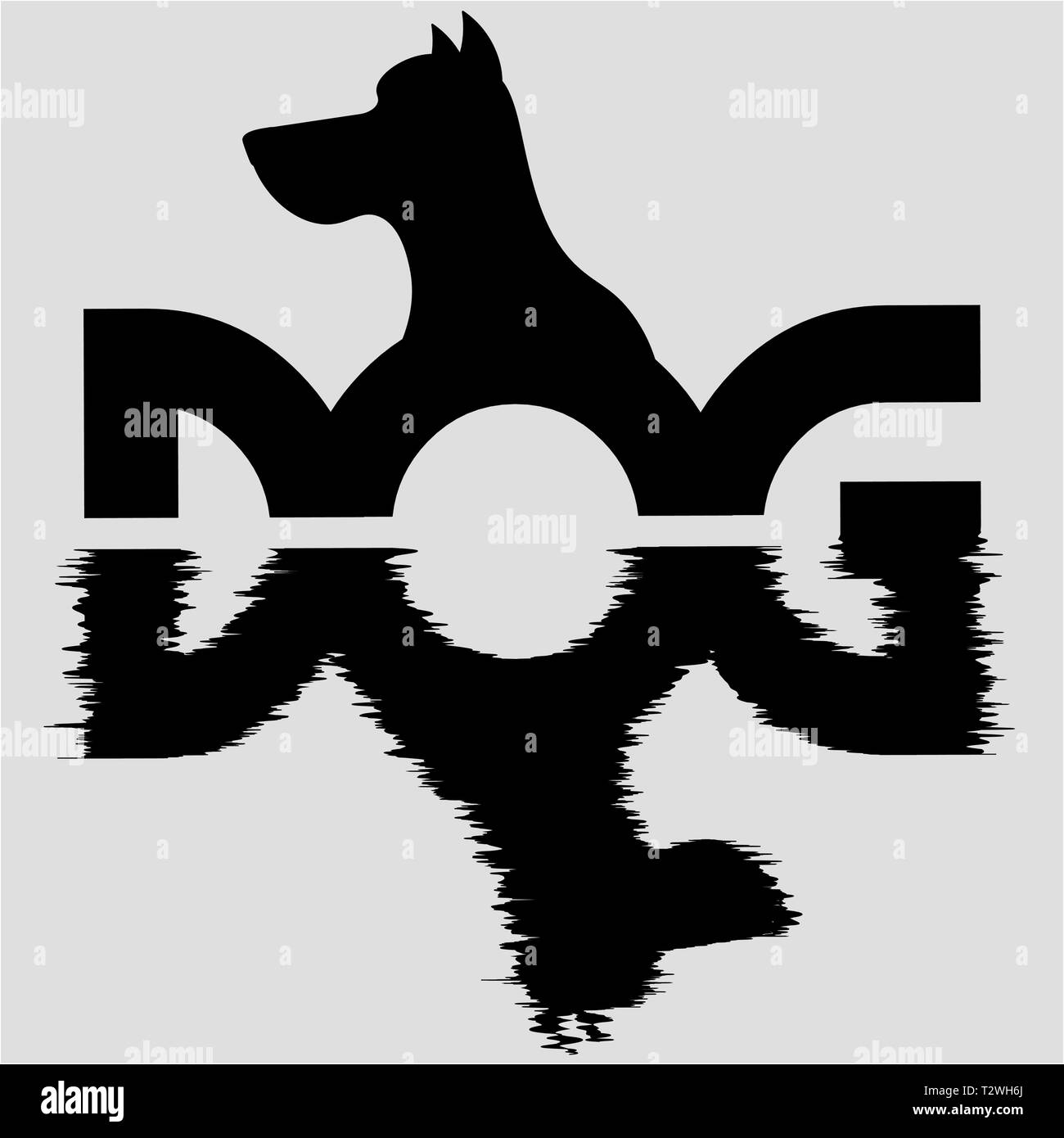 art typographic dog logo using negative space Stock Vector Image & Art ...