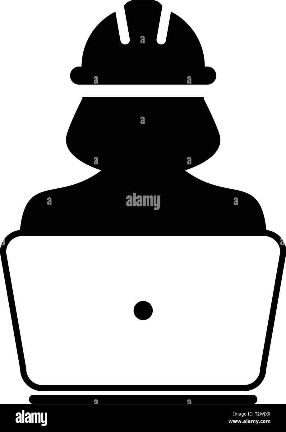 Service worker icon vector female construction service person profile ...