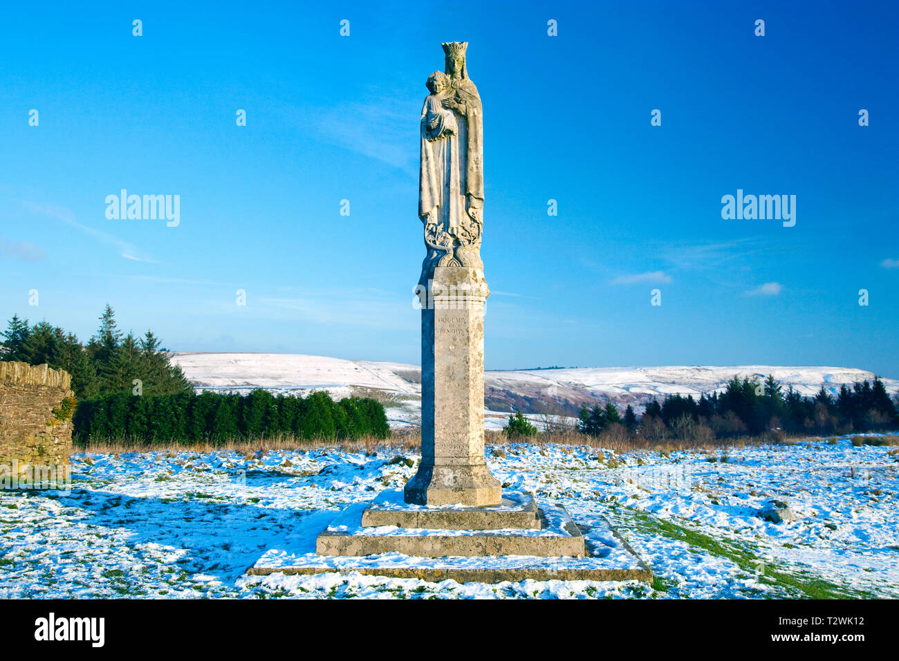 Our Lady of Penrhys Statue, Rhondda Valley, Wales, UK Stock Photo - Alamy