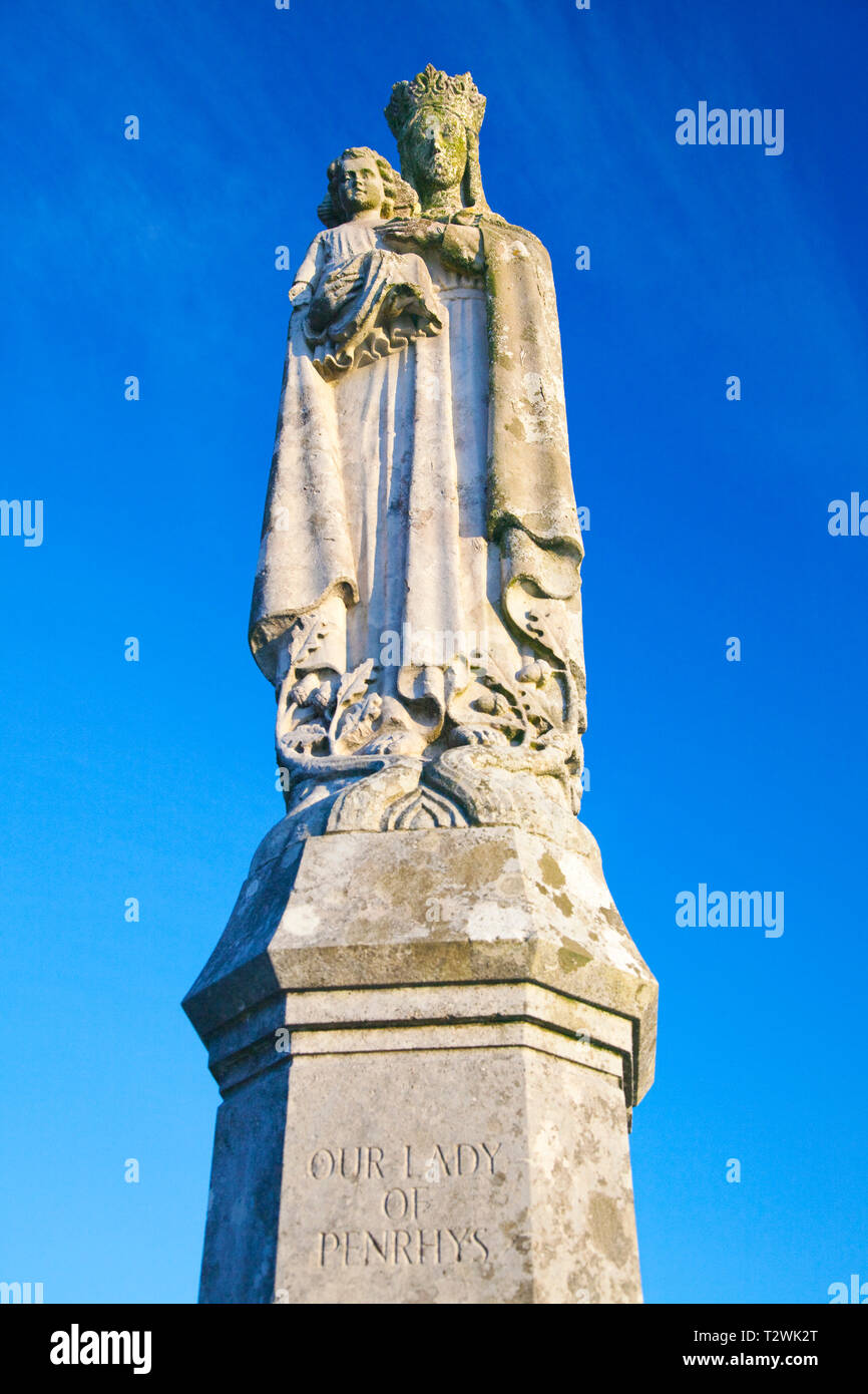 Our Lady of Penrhys Statue, Rhondda Valley, Wales, UK Stock Photo - Alamy