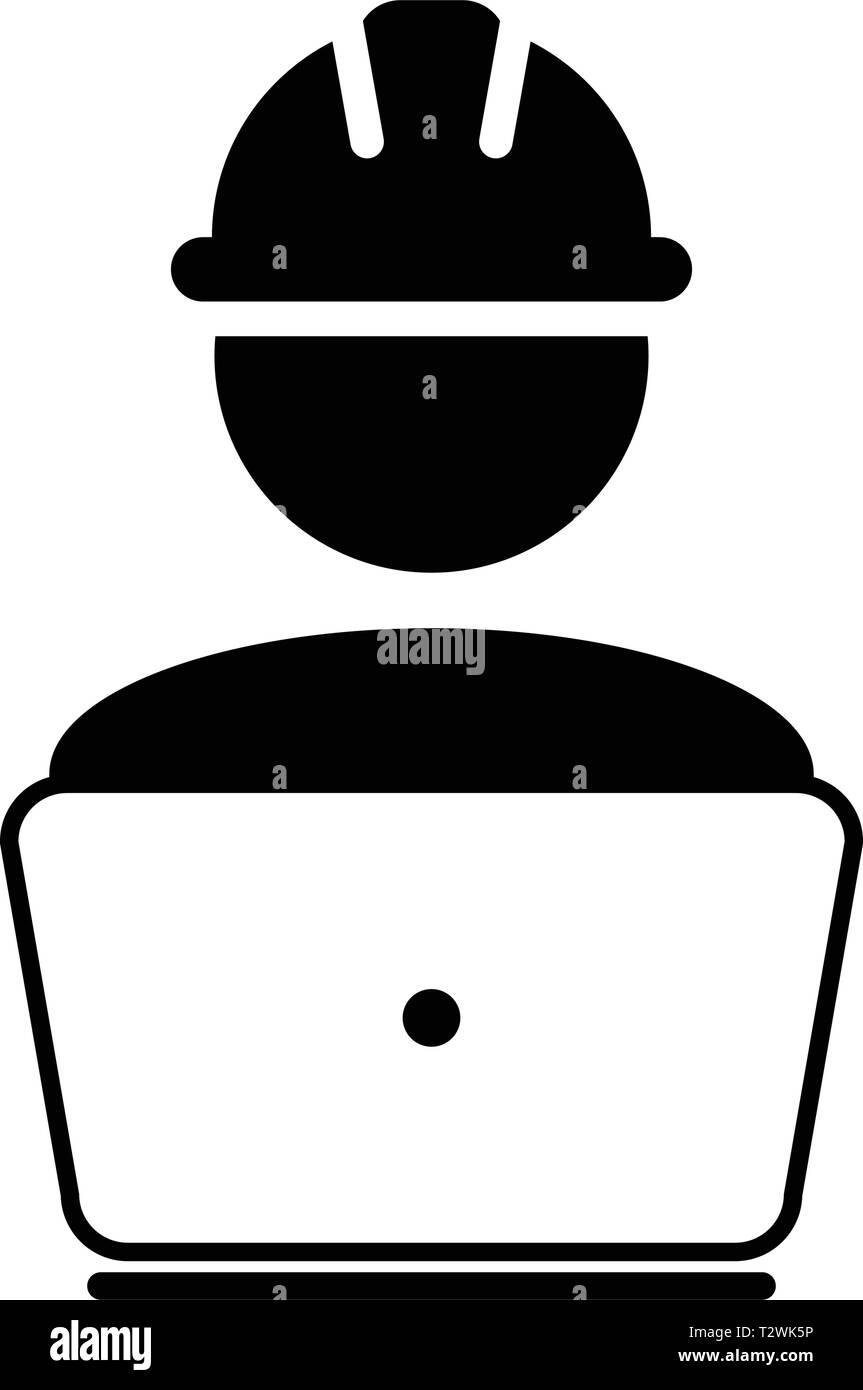 Professional icon vector male construction worker person profile avatar ...