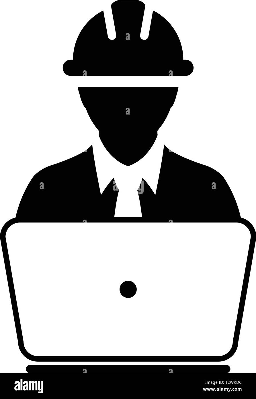 Service worker icon vector male construction service person profile ...