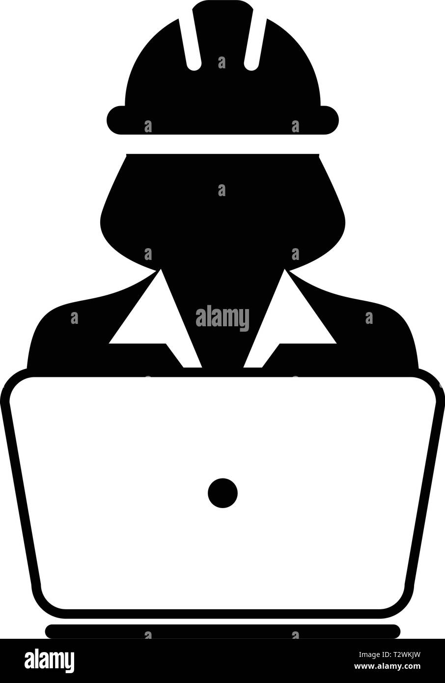 Contractor icon vector male construction service worker person profile ...