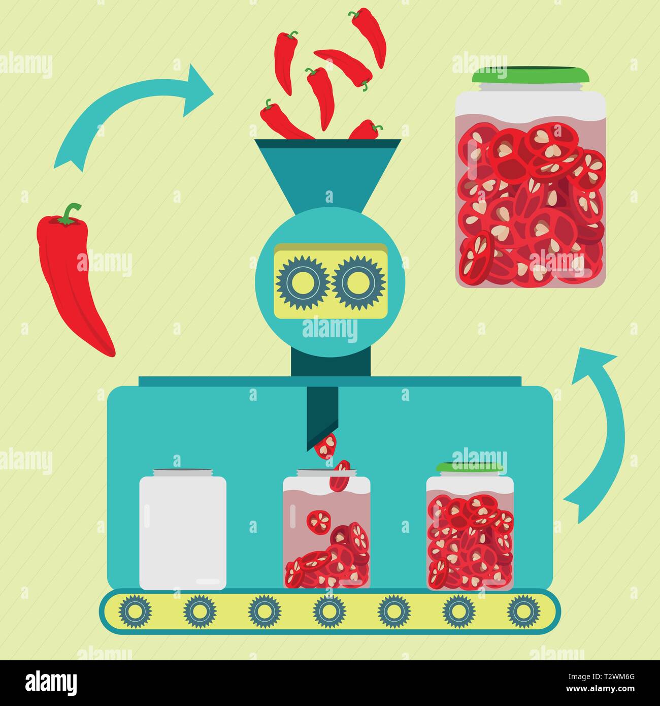 Chilli processing Stock Vector Images - Alamy