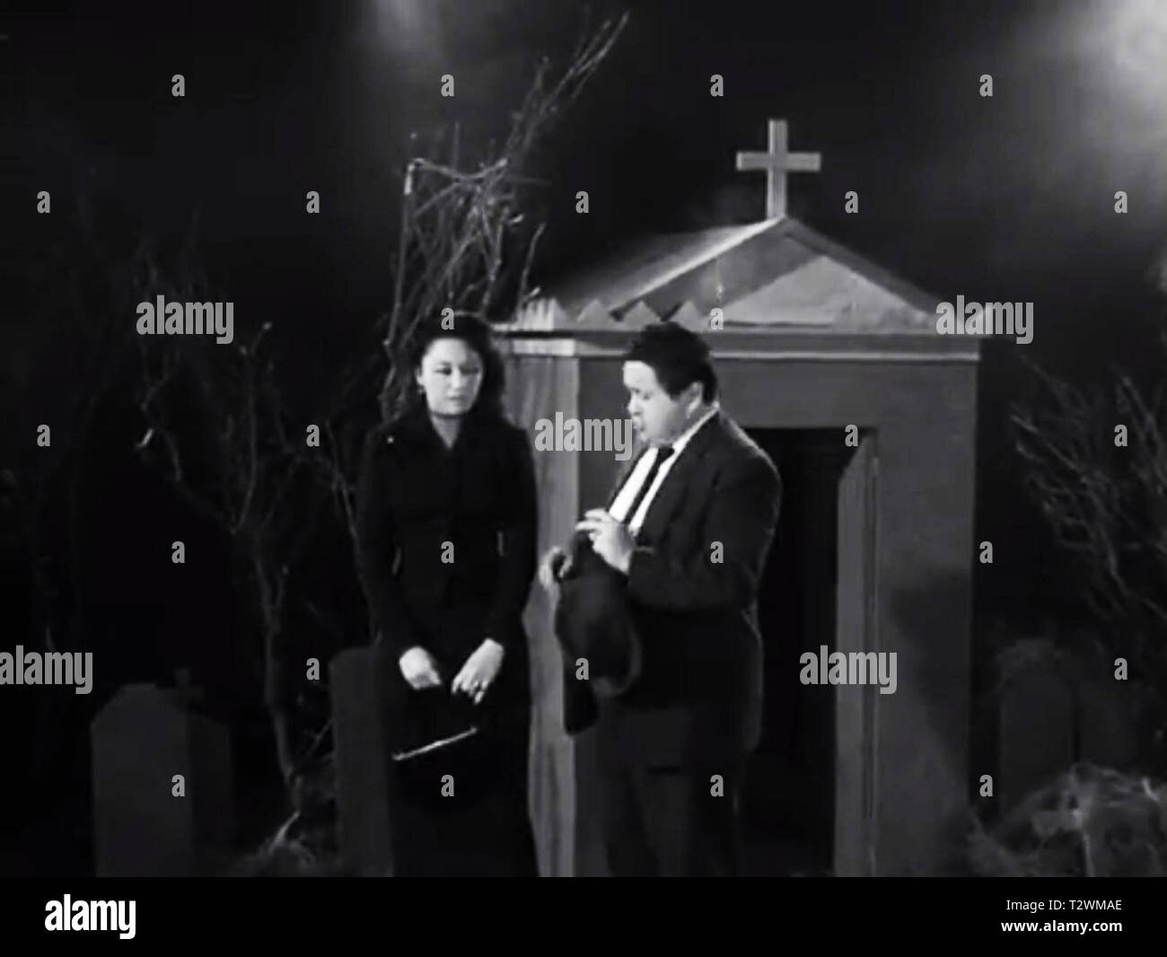 Scene from the graveyard in Plan 9 From Outer Space Stock Photo - Alamy