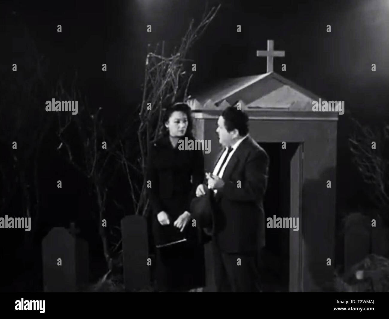Scene from the graveyard in Plan 9 From Outer Space Stock Photo - Alamy