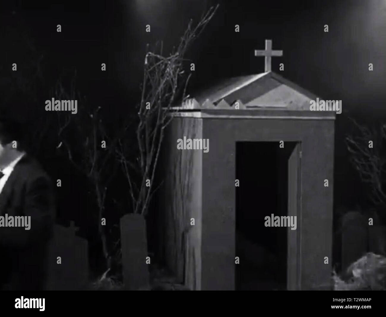 Scene from the graveyard in Plan 9 From Outer Space Stock Photo - Alamy