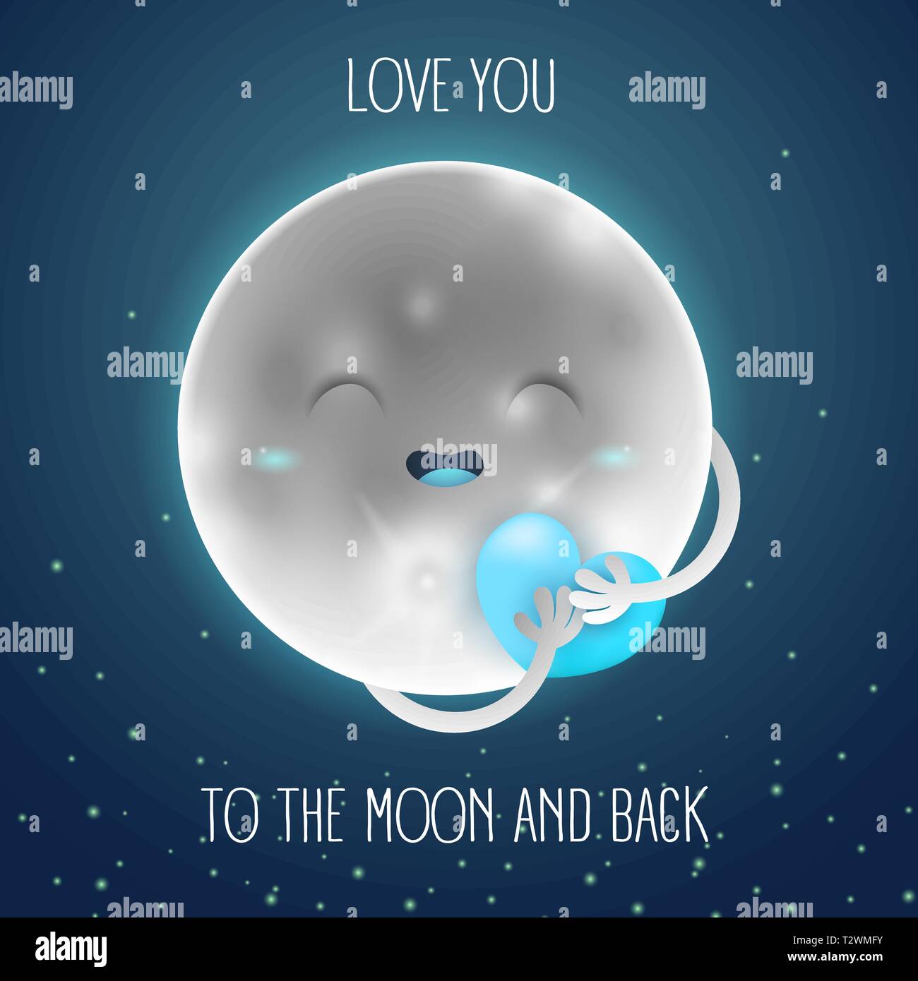 Cute cartoon moon in Stock Vector Images - Alamy