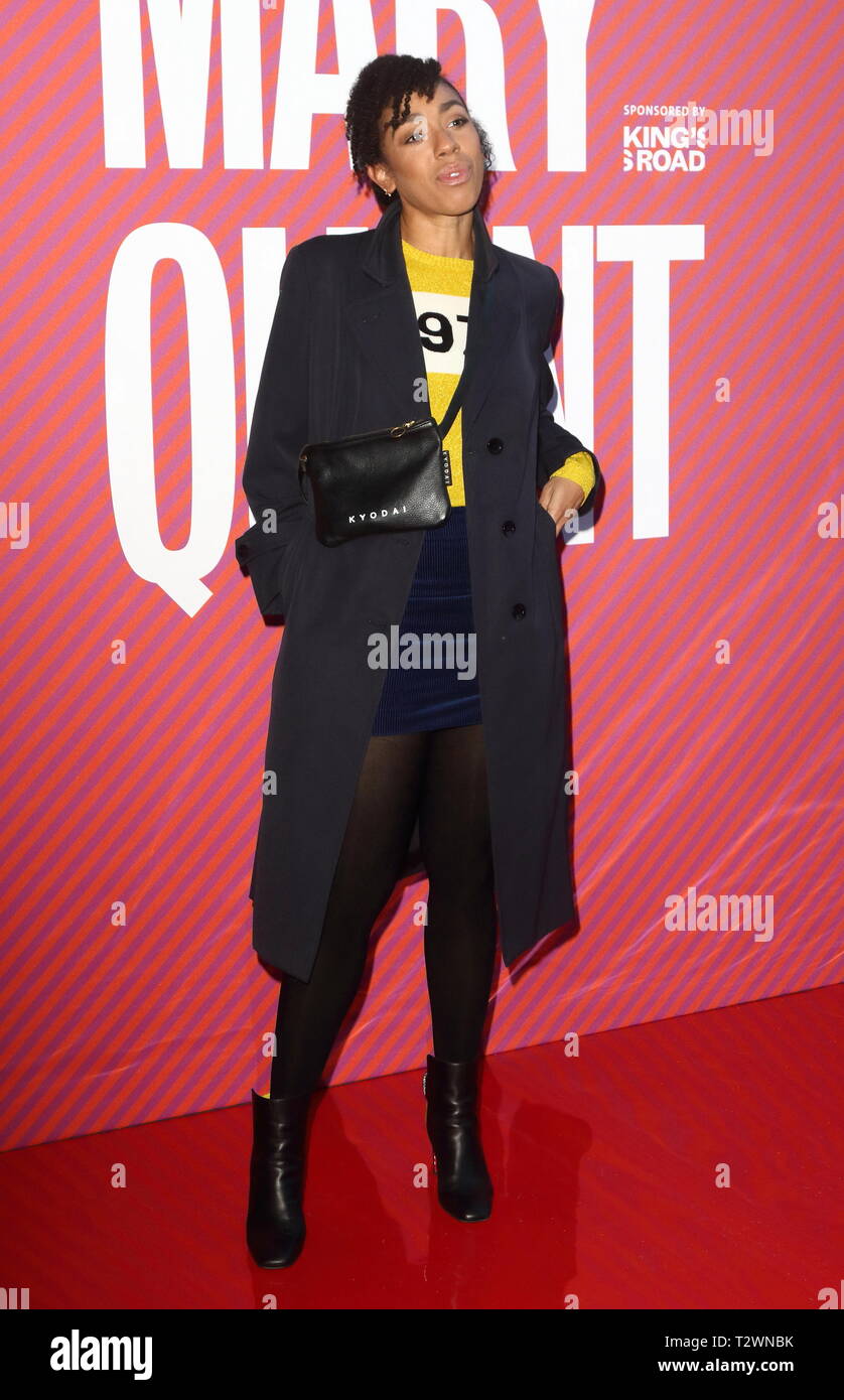 London, UK. Pearl Mackie at Mary Quant Exhibition Private View at the Victoria and Albert Museum ...
