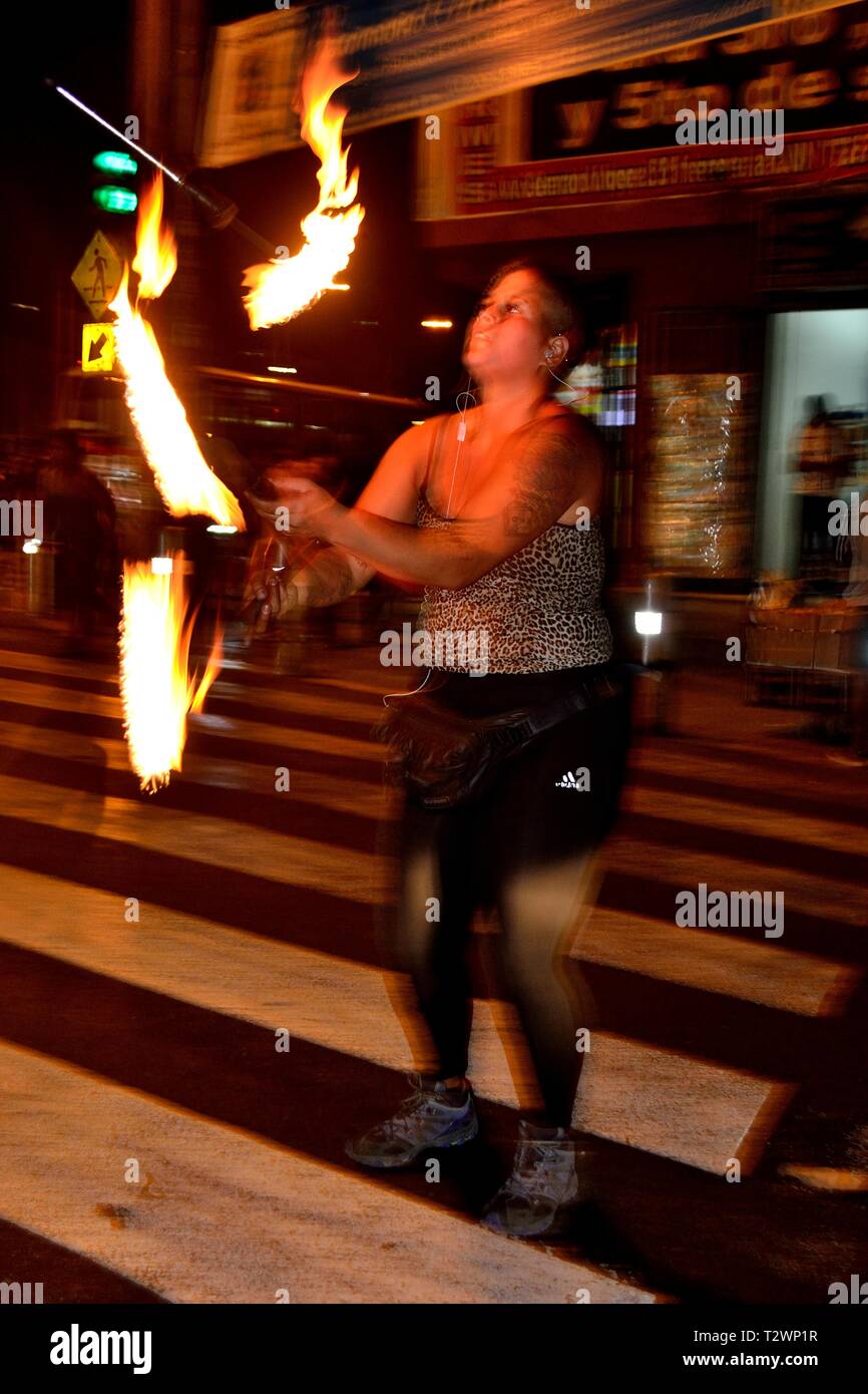 Juggling with torches in LIMA. Department of Lima.PERU Stock Photo - Alamy