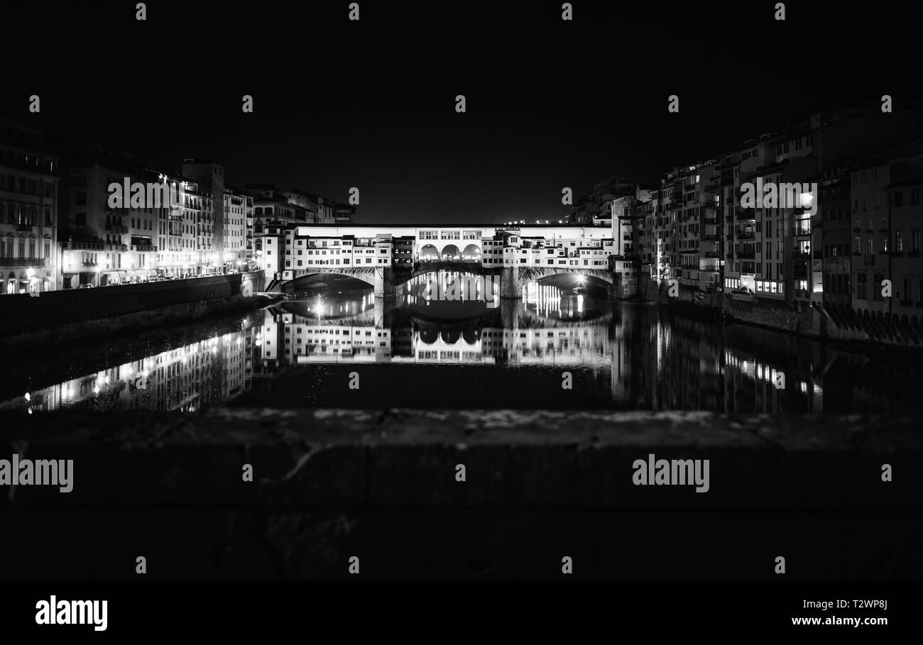 The Ponte Vecchio over the river Arno in Florence, Tuscany, Italy ...