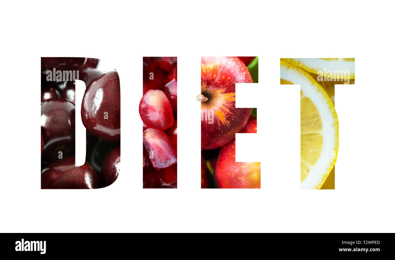 Fruit lettering Cut Out Stock Images & Pictures - Alamy