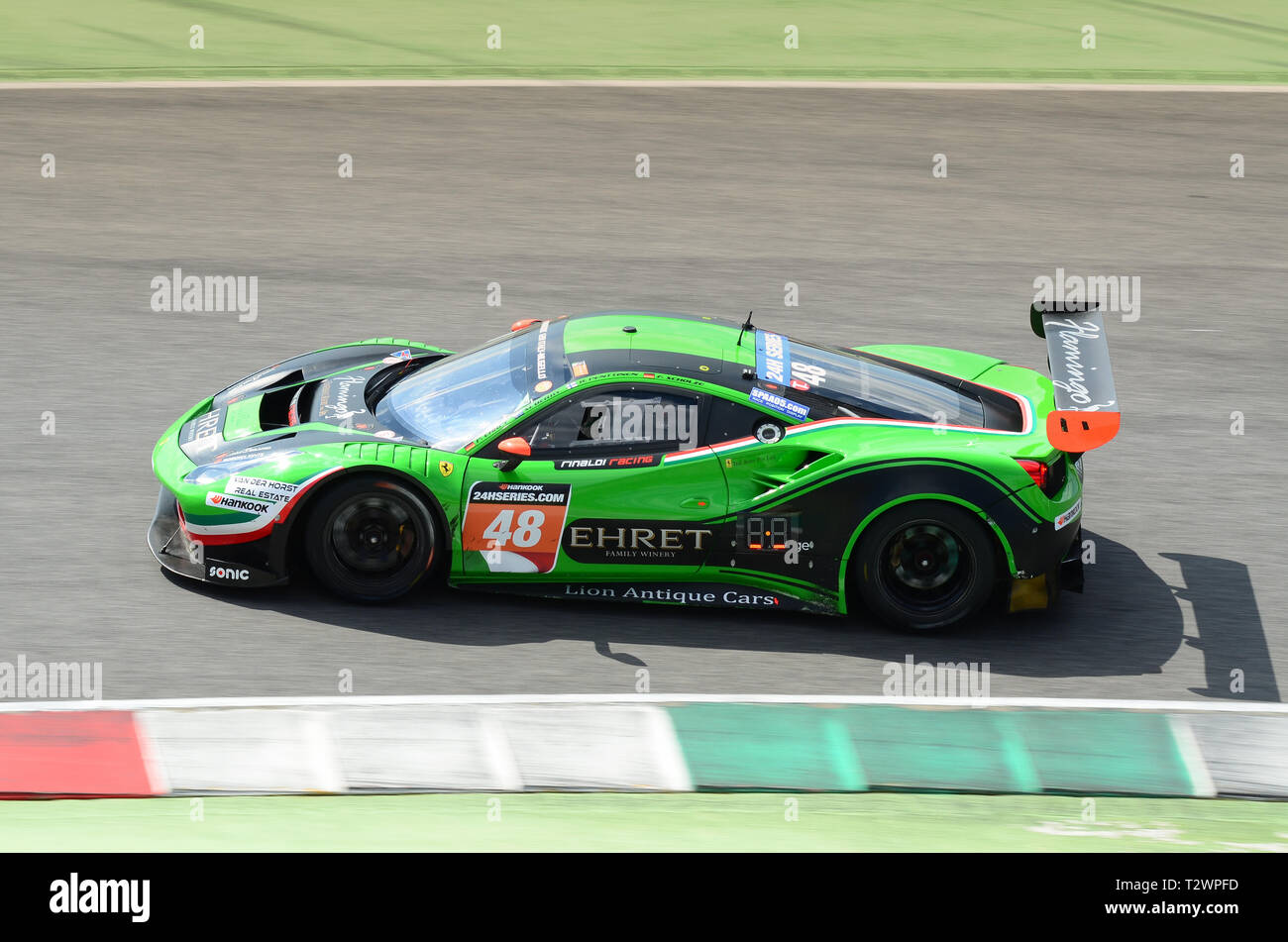 Italy - 29 March, 2019: Ferrari 488 GT3 of Rinaldi Racing Team driven ...
