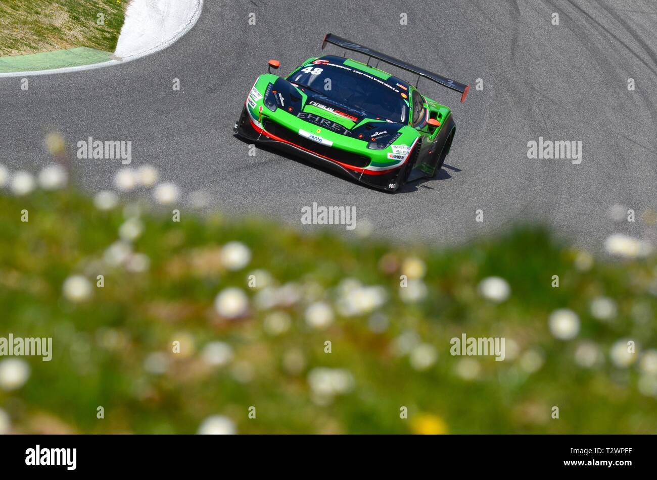 Italy - 29 March, 2019: Ferrari 488 GT3 of Rinaldi Racing Team driven ...